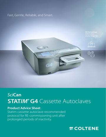 Coltene SciCan STATIM G4 Product Advice Sheet | Manualzz