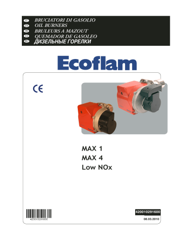 Ecoflam MAX 1 Low NOx, MAX 4 Low NOx Manual | Manualzz