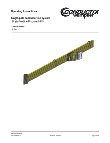 Conductix-Wampfler SingleFlexLine Program 0815 Operating Instructions ...