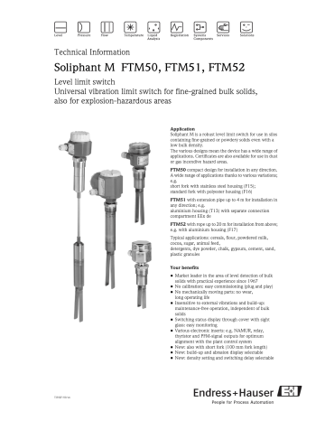 Endress+Hauser Soliphant M FTM51 Technical Information | Manualzz
