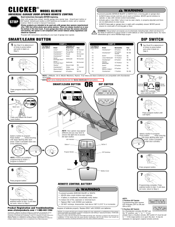 Clicker KLIK1U Instructions | Manualzz
