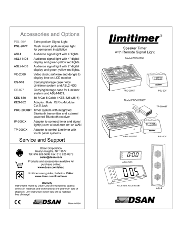 DSAN Limitimer PRO-2000T Manual | Manualzz