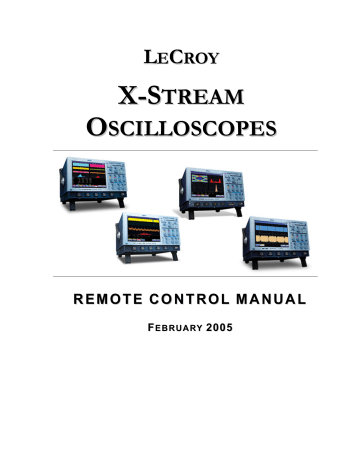LeCroy X-Stream Oscilloscope Remote Control Manual | Manualzz