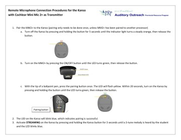 Cochlear Mini Mic 2+ Connection Procedures | Manualzz
