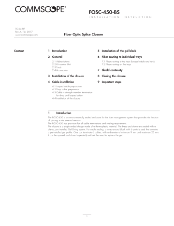 CommScope FOSC-450-BS Installation Instruction | Manualzz