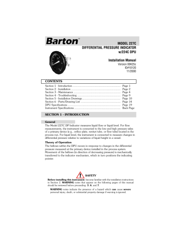 Barton 227C Installation Manual | Manualzz