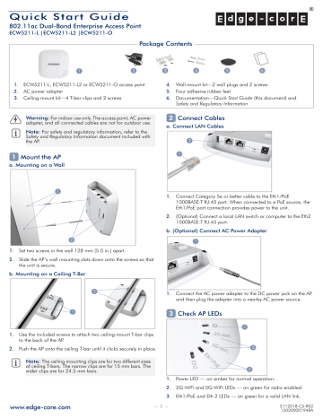 Edge-Core ECW5211-L Quick Start Manual | Manualzz