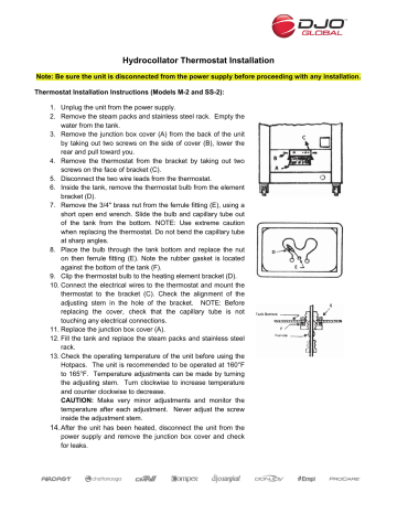 Chattanooga Hydrocollator M-2 Installation Instructions | Manualzz