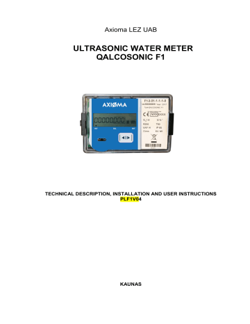 Axioma QALCOSONIC F1 Technical Description, Installation And User ...
