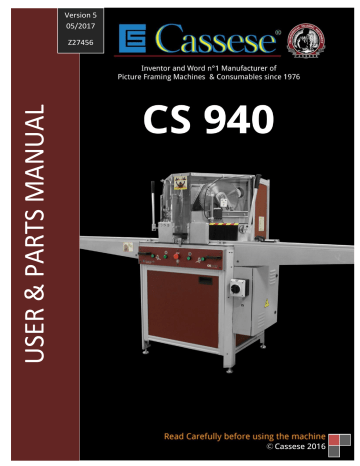 Cassese CS 940 User & Parts Manual | Manualzz