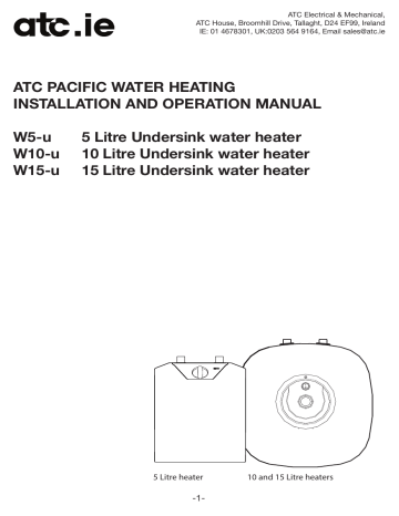 ATC W10-u, W15-u, W5-u Installation And Operation Manual | Manualzz