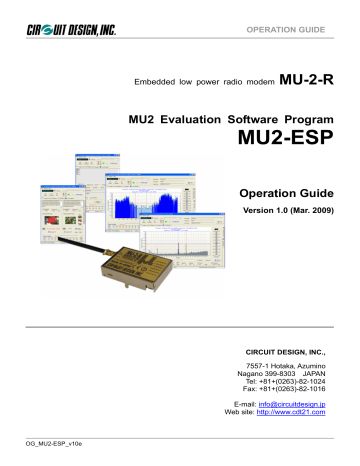 CIRCUIT DESIGN MU-2-R Operation Manual | Manualzz