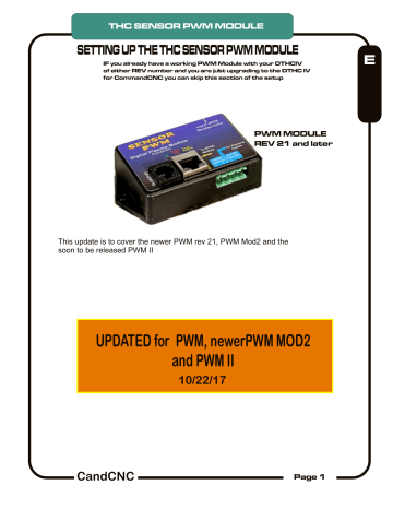 CandCNC THC Sensor PWM Setting Up | Manualzz
