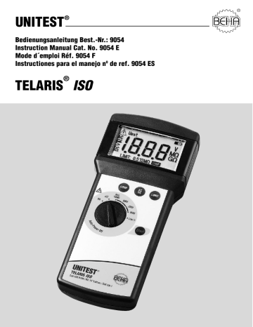 BEHA UNITEST TELARIS ISO Instruction Manual | Manualzz