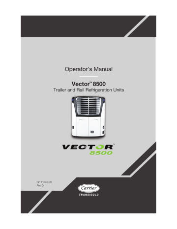 Carrier Transicold Vector 8500 Operator's Manual | Manualzz