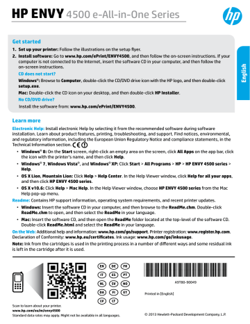 HP ENVY 4500 e-All-in-One User Manual | Manualzz