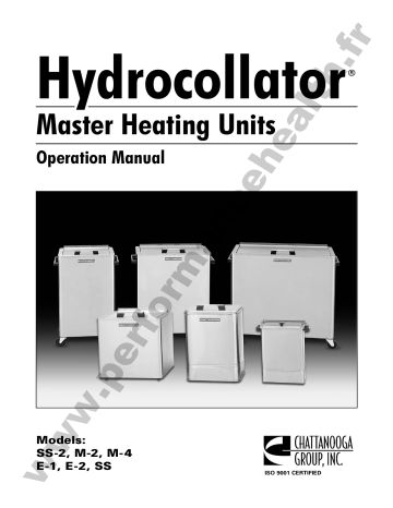 Chattanooga Group Hydrocollator E-2 Operating Manual | Manualzz
