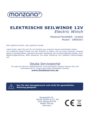 Deuba 103950, monzana DBES001 Bedienungsanleitung | Manualzz