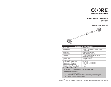 Core GasLess CGT 400 Instruction Manual | Manualzz