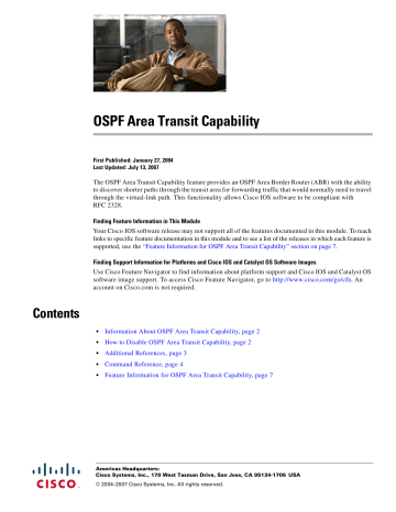 Cisco OSPF Area Transit Capability User Manual | Manualzz