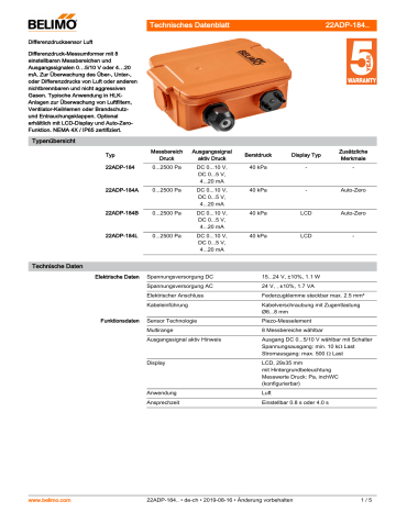 Belimo 22ADP-184A Kurzanleitung | Manualzz