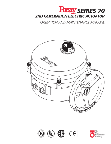 Bray Series 70 Operation And Maintenance Manual | Manualzz