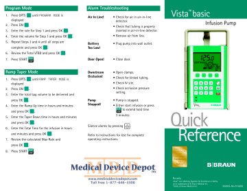 B. Braun Vista basic Quick Reference | Manualzz
