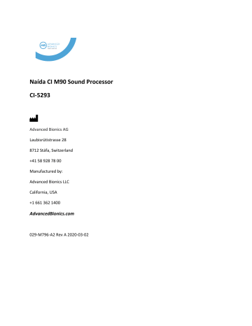 Advanced Bionics Naída CI M90 Manual | Manualzz