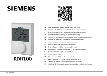 Siemens RDH100 Bedienungsanleitung | Manualzz