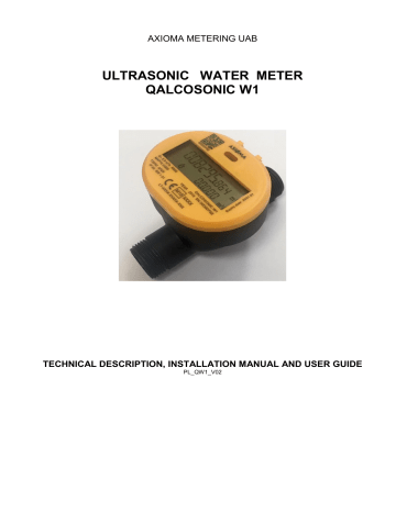 AXIOMA METERING UAB QALCOSONIC W1 Technical Description, Installation ...