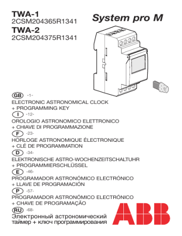 ABB System pro M TWA-1, System pro M TWA-2 Bedienungsanleitung | Manualzz