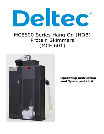 Deltec MCE 600 Operating Instructions And Spare Parts List | Manualzz