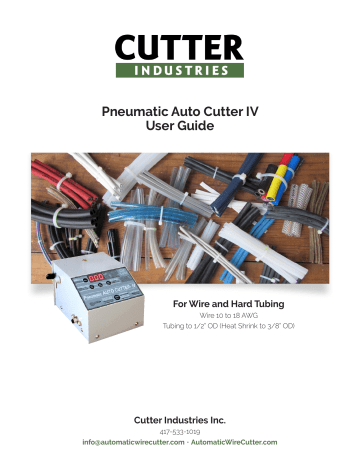Cutter Industries Pneumatic Auto Cutter IV User Manual | Manualzz