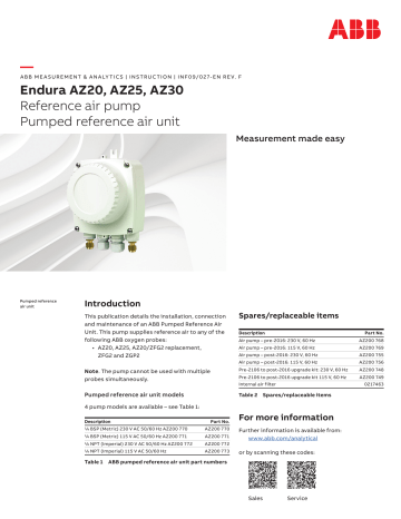 ABB Endura AZ20 series, Endura AZ25 Series Instruction | Manualzz