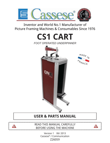 Cassese CS1 CART User & Parts Manual | Manualzz