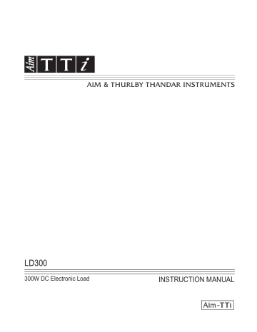 Aim TTi LD300 Manual De Instrucciones | Manualzz