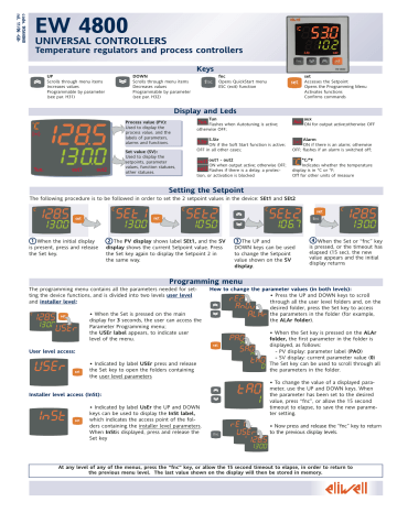 Eliwell EW 4800 Manual | Manualzz
