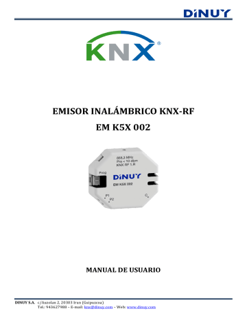 DINUY KNX-RF EM K5X 002 Manual de usuario | Manualzz