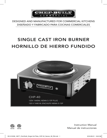 CHEF-BUILT CHP-40, CHP-80 Instruction Manual | Manualzz