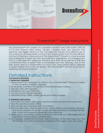 DIVERSITECH Diversi-Flush Usage Instructions | Manualzz