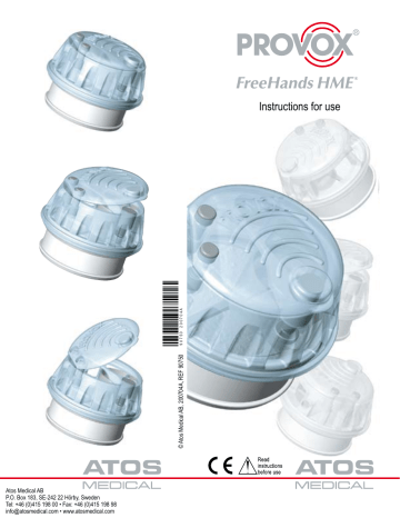 Atos Medical PROVOX FreeHands HME Series Instructions For Use Manual ...
