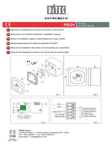 DITEC Entrematic PID24 Installation Manual | Manualzz