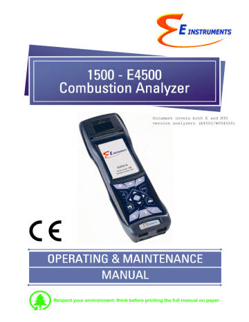 E Instruments 1500, E4500, E4500-S Operating & Maintenance Manual | Manualzz