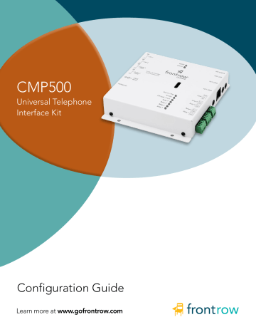 FrontRow CMP500 Configuration Manual | Manualzz