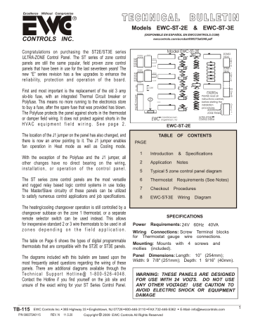 EWC Controls ULTRA-ZONE ST2E Series Technical Bulletin | Manualzz