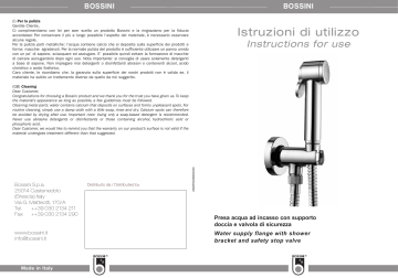Bossini WC69051 Instructions For Use | Manualzz