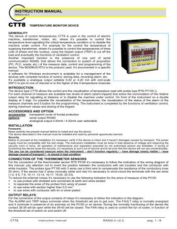 Contrel CTT8 Instruction Manual | Manualzz