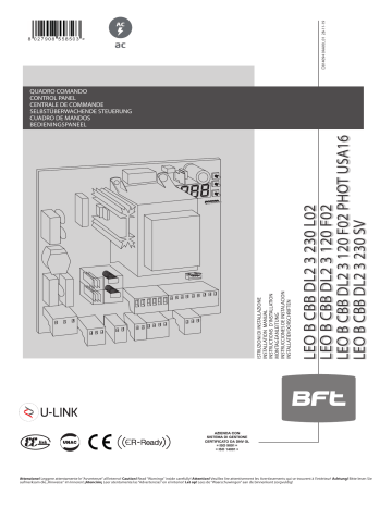 BFT LEO B CBB DL2 3 230 L02 Installation Manual | Manualzz