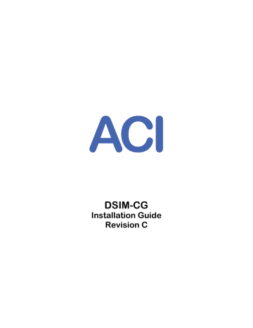 aci DSIM-CG Installation Manual | Manualzz