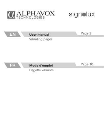 Alphavox Technologies Signolux, Signolux V User Manual | Manualzz